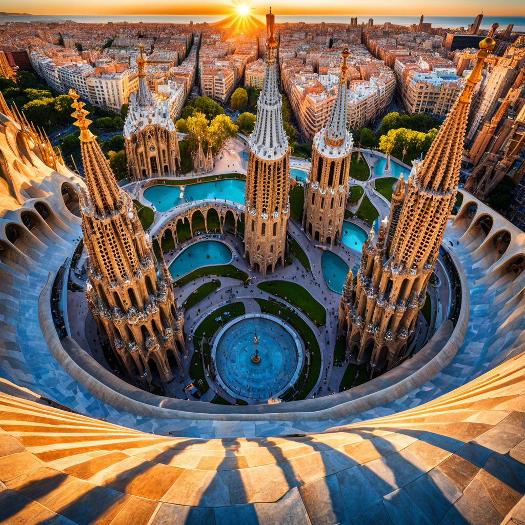 Five towers ascending in a corkscrew formation toward a cent... by Chad ...