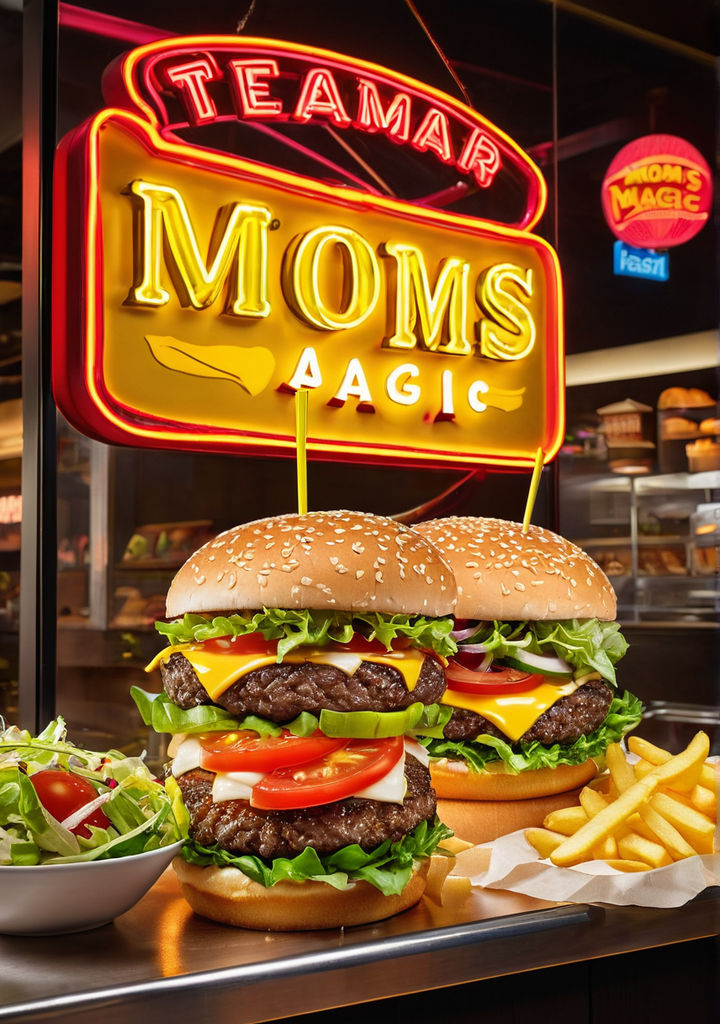 Moms Magic fast-food restaurant logo encompassing an array o... by Fiza ...