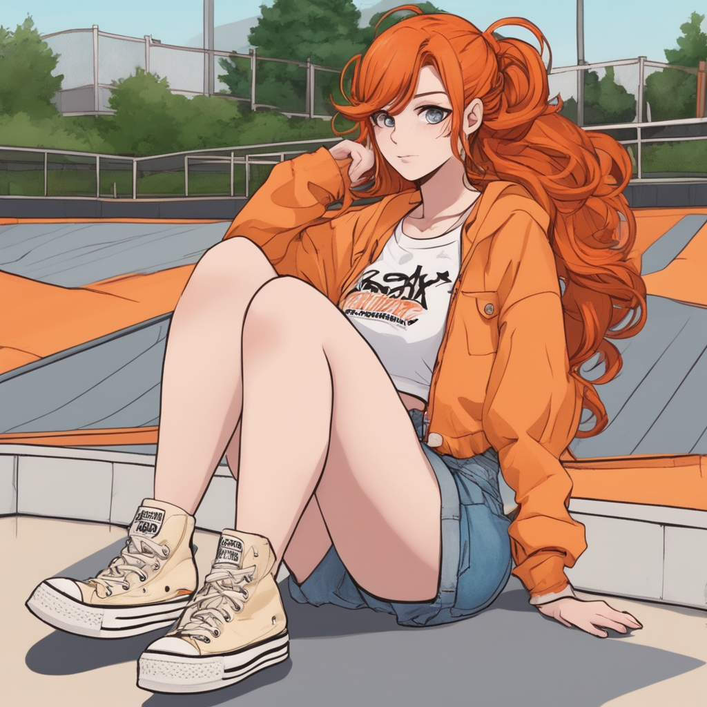 Redhead Anime Girl By Trinity Field Playground