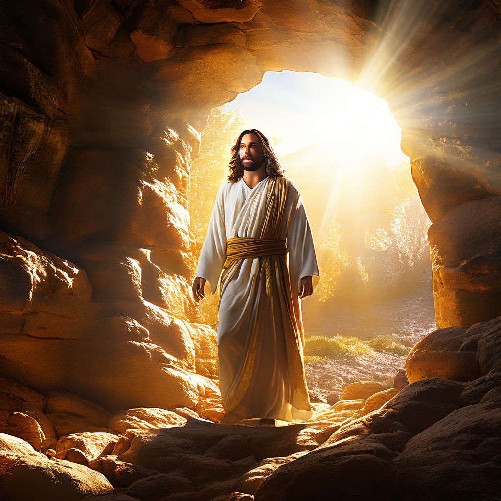 Jesus' resurrection from the tomb by Sergio Orsanigo - Playground