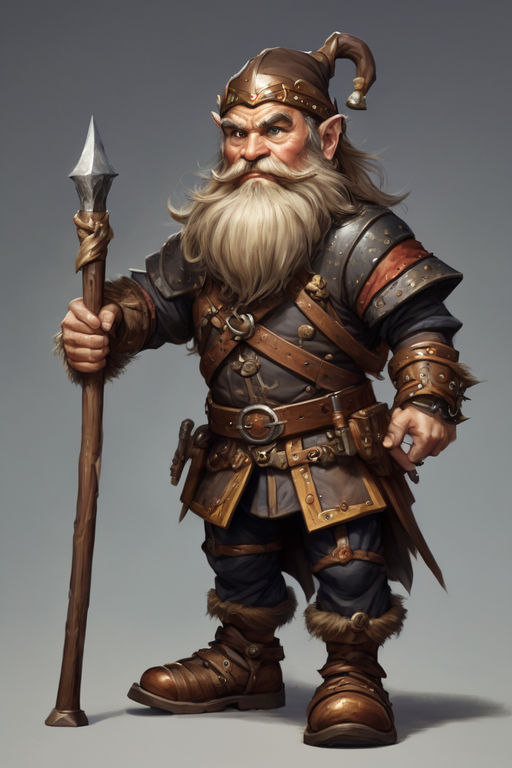 A fantasy dwarf leader with a wooden leg in place of his rig... by ...