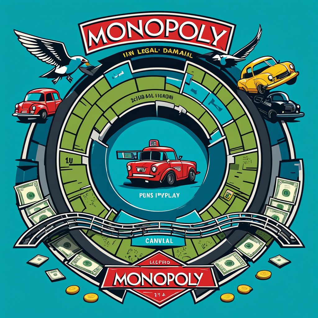 Monopoly-inspired logo featuring cars winding into a stylize... by Juan ...