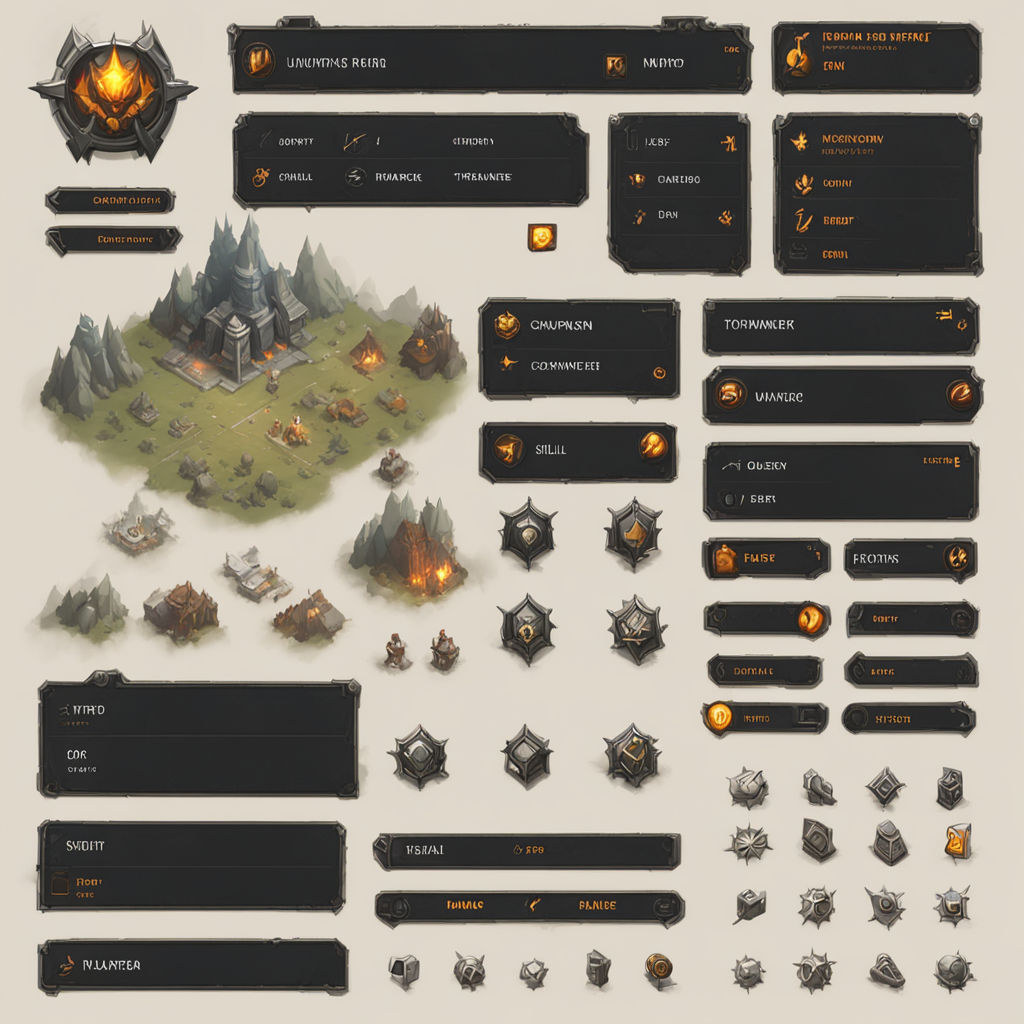 Create a sleek and modern MMORPG UI kit design focusing on m... by Mazeah321 Mazeah - Playground