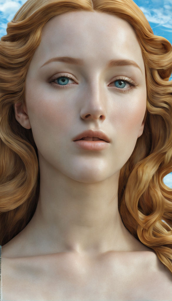 Birth of venus botticelli realistic anime style face close. ... by ...