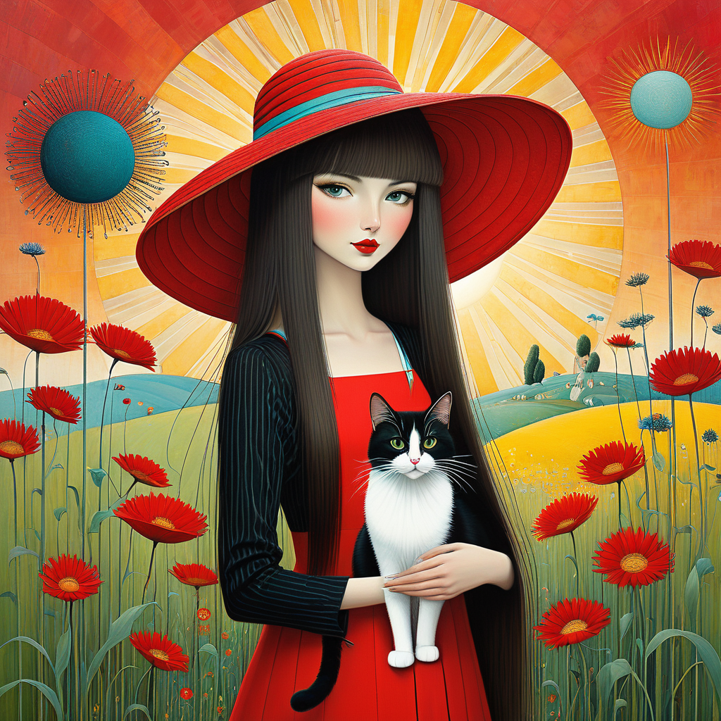 Whimsical painting in the combined styles of Sam Toft by Christiana ...