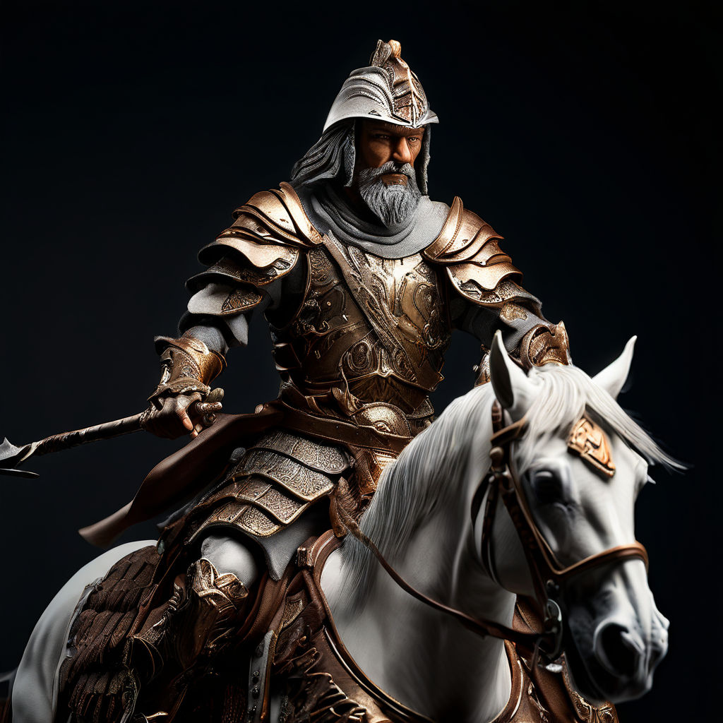Don Quixote character riding on a brown horse in armor by tv sleepy ...