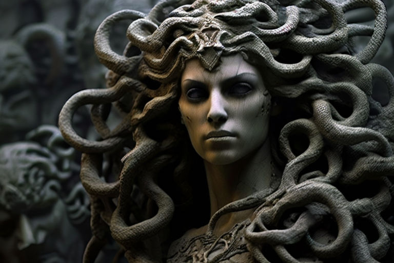 Many brave warriors turned to stone by Medusa deadly gaze in... by Dan ...