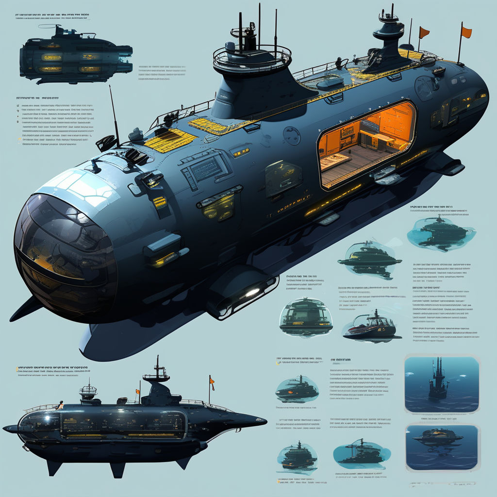Concept art of a deep-sea video game submarine by Ronald Halabi ...