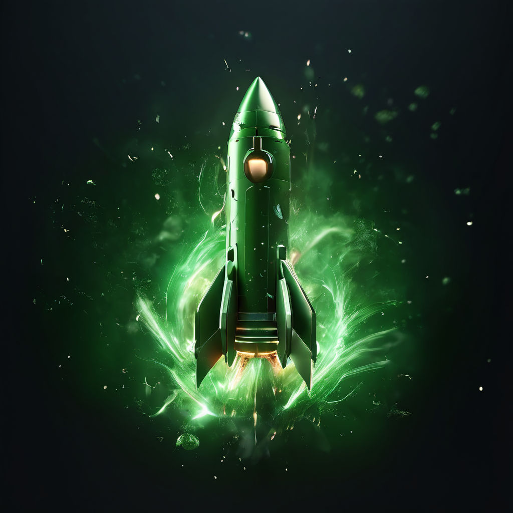 Cinematic 3D green rocket by Rafael Cristino - Playground
