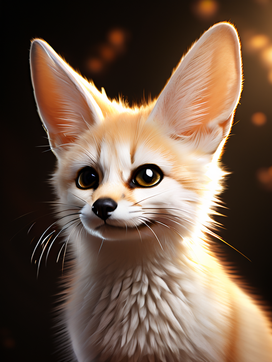 Fennec cat hybrid in ultra photorealistic style by Michael Heck - Playground