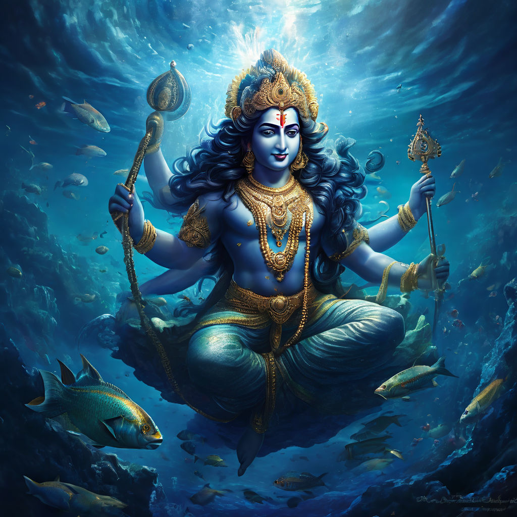 Lord vishnu small impression in deep ocean but lord vishnu's... by ...