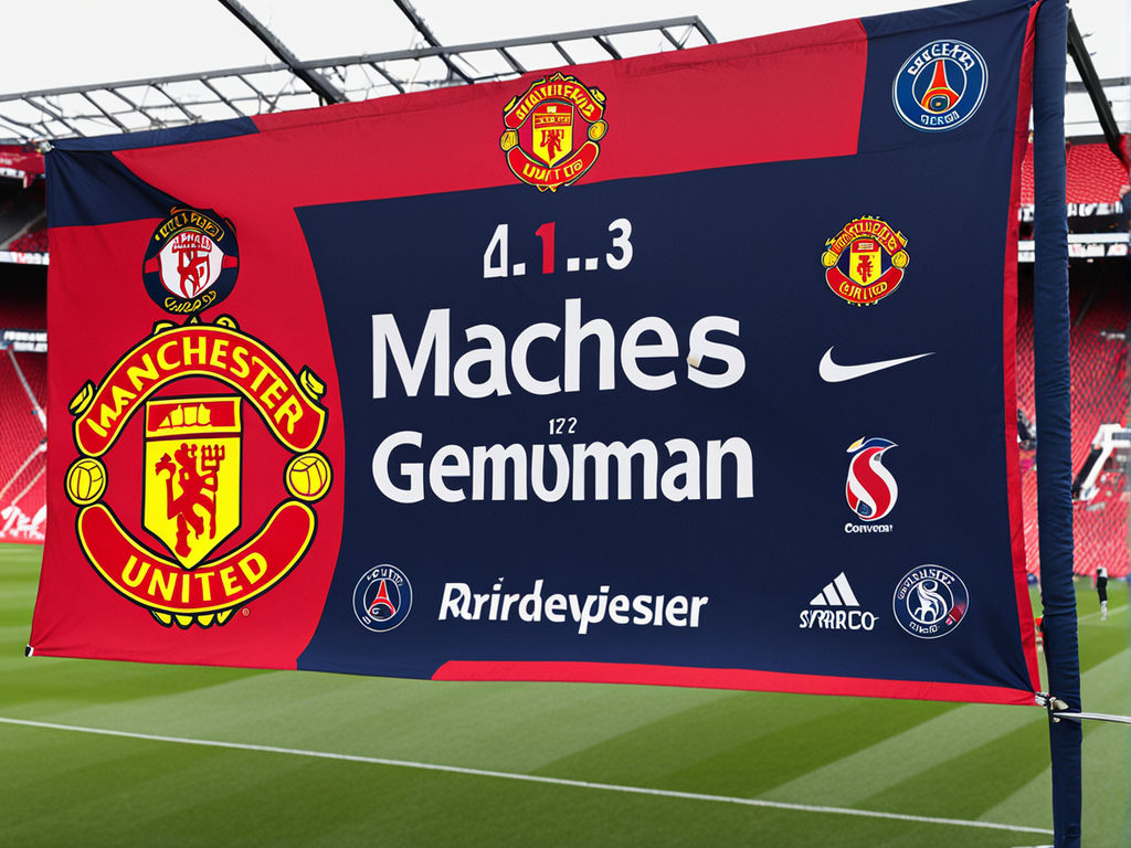 Soccer banner for upcoming game between manchester united an... by Sia ...