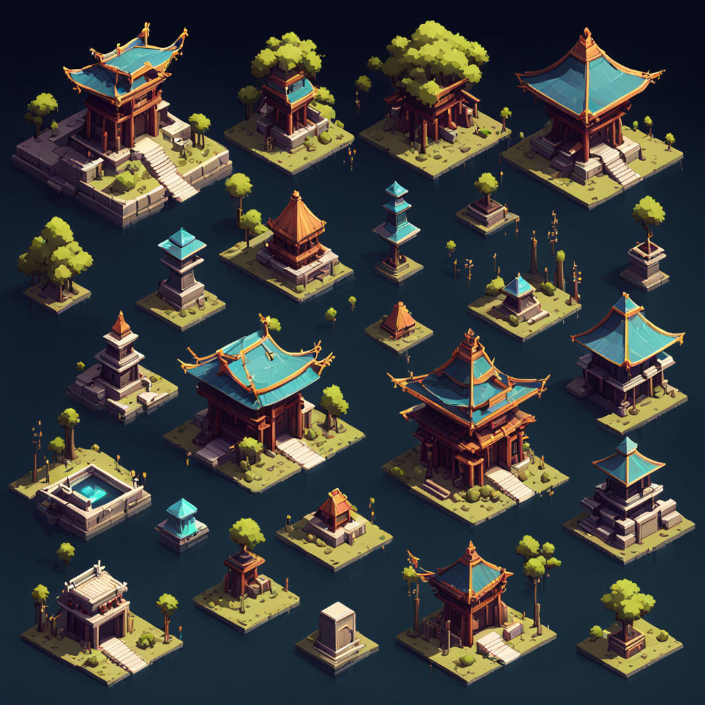 Isometric game sprites in the style of Sparth by Jan Feb - Playground