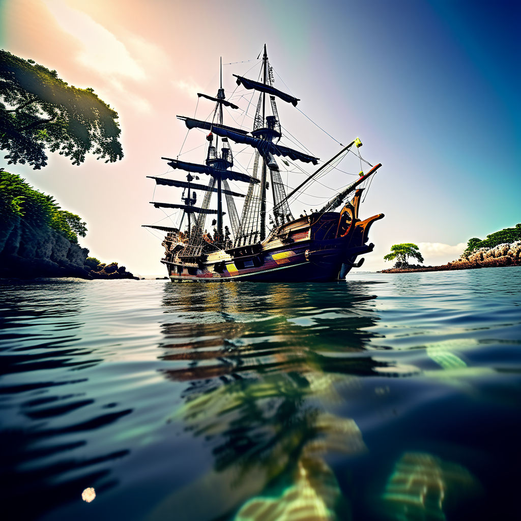 very realistic close caption photo of pirate ship under the... by MeTaL ...