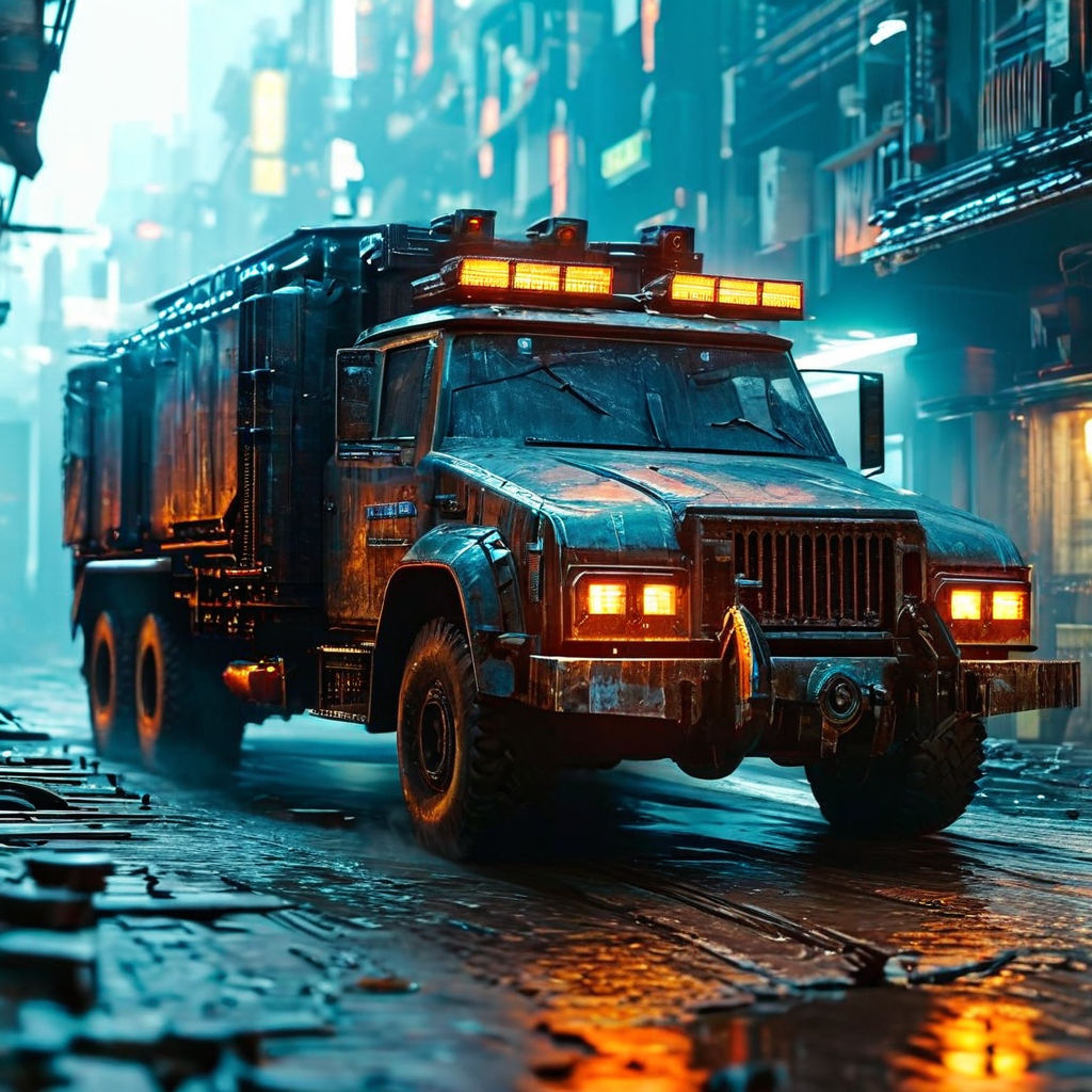 A fite truck made from a car by Deepak Gupta - Playground