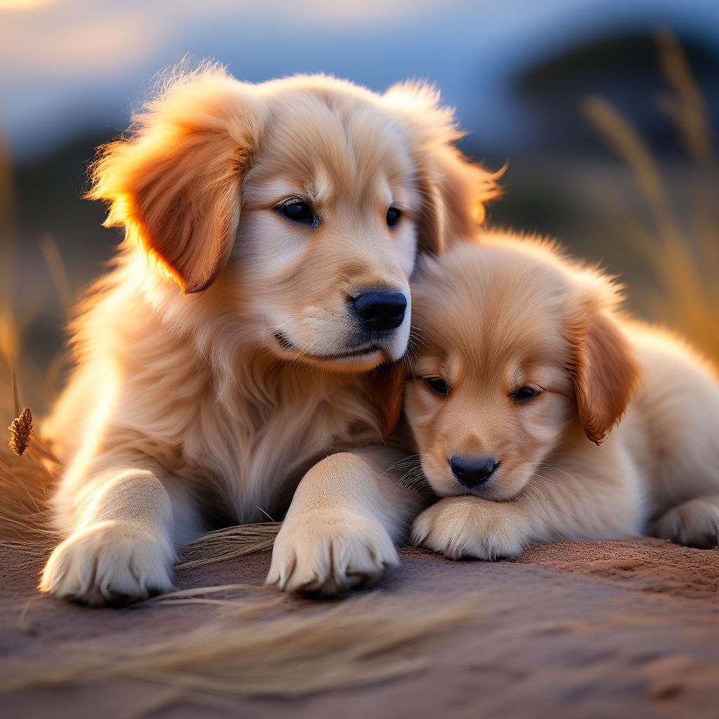 Golden retriever puppy with a glossy chestnut coat by Akhilesh Kumar ...