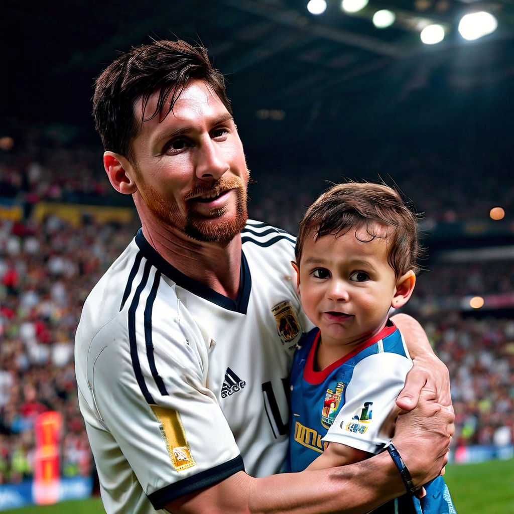 Lionel messi Lifting cristiano ronaldo like a baby by Rah Ras - Playground