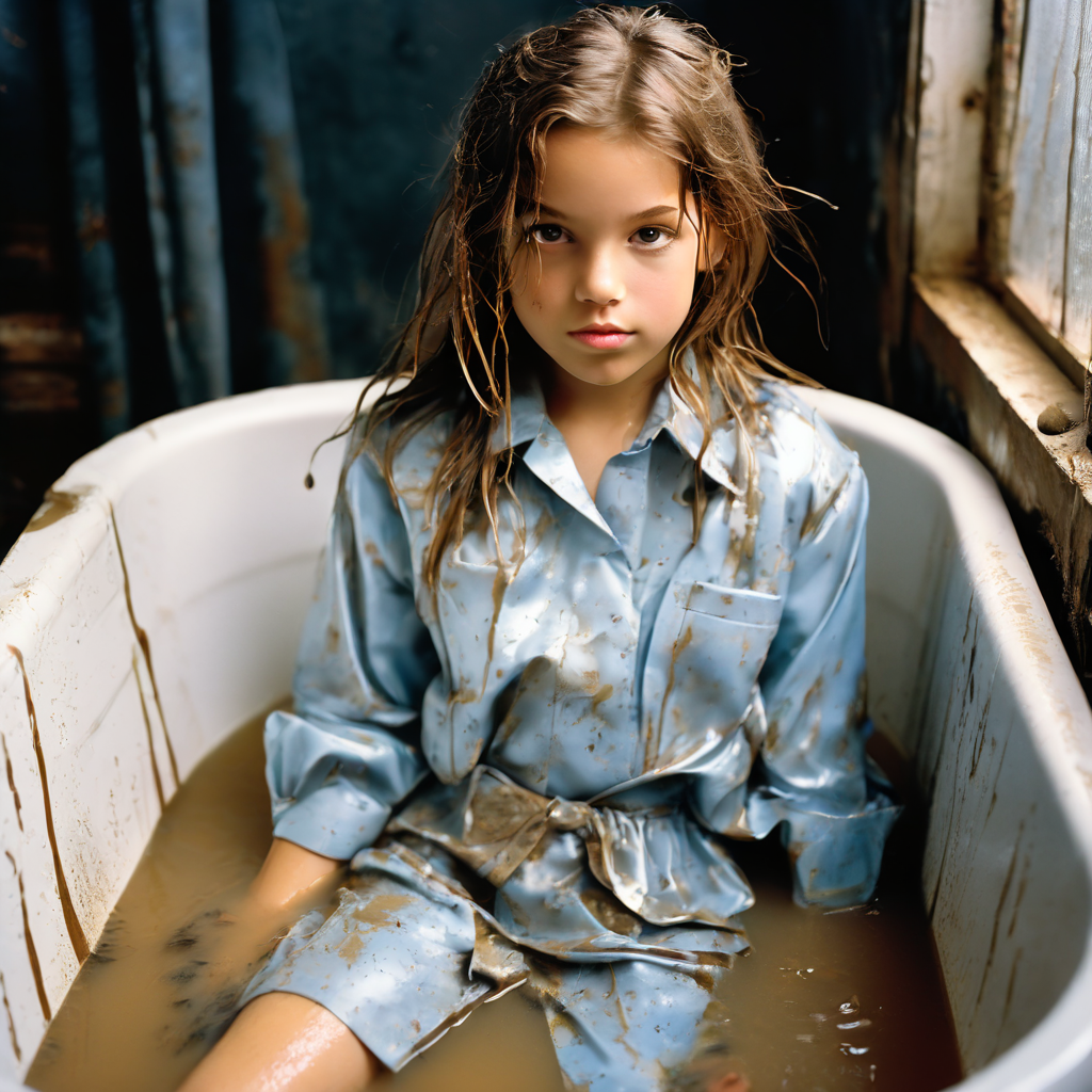 10 Yo Girl In A Muddy Fancy Light Blue Silk Blazer With Mudd By David Albright Playground