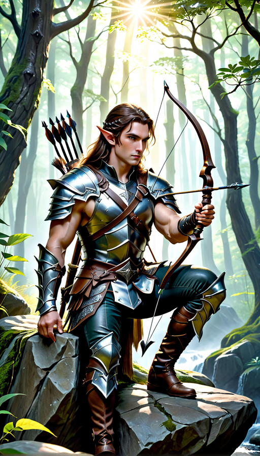 Male elven ranger clad in detailed medieval leather armor by Edin ...