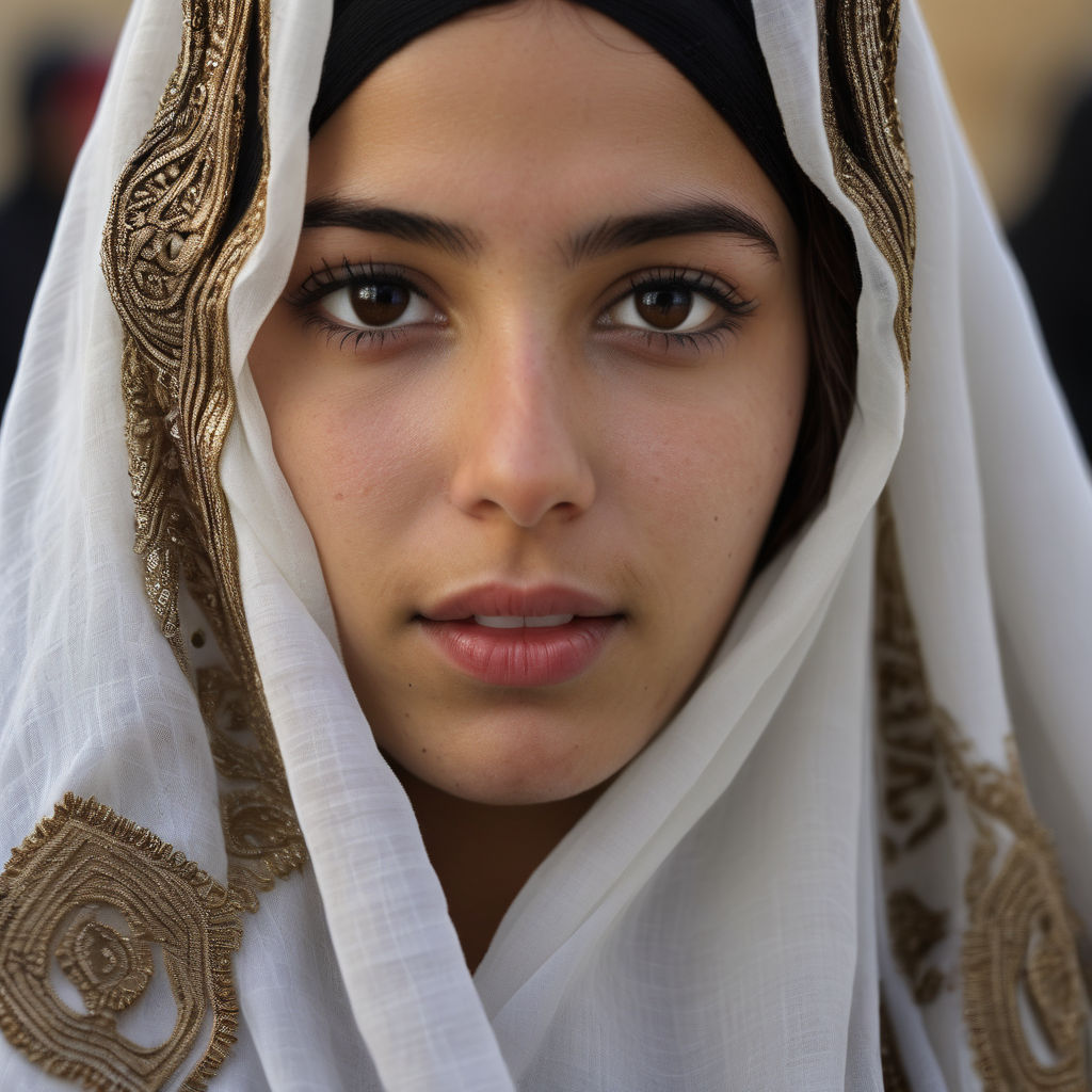 A 25 Year Old Veiled Tunisian Girl Wearing Traditional Tunis By Bejoui Nermine Playground