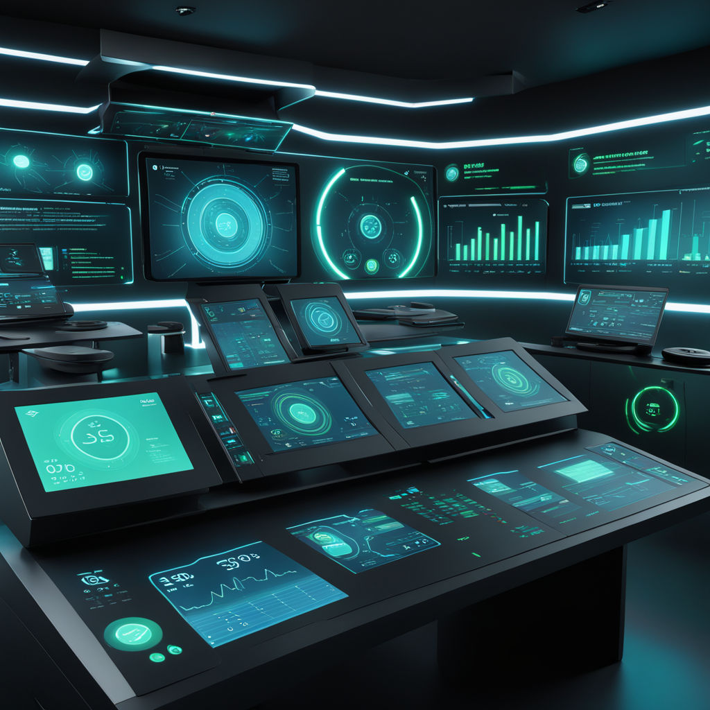 Futuristic dashboard showcasing AI-driven advertising innova... by ...