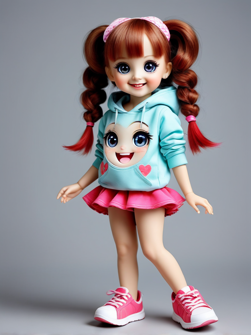 A cute cheerful smiling doll with big cute eyes with cute ta... by Alex ...