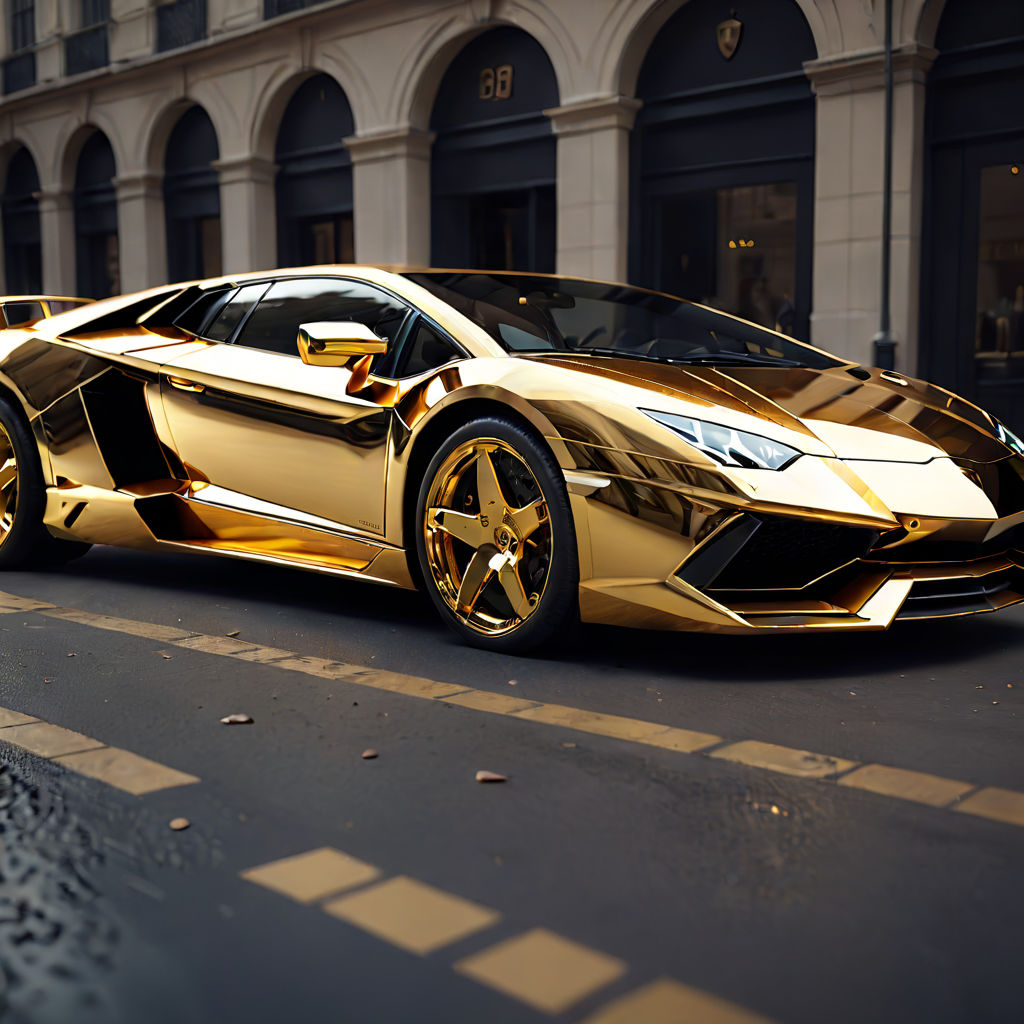 A fully gold plated Lamborghini hyperrealistic by 3BDO 7AWAS - Playground