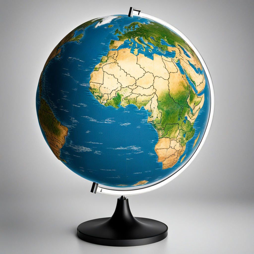 A photorealistic globe of earth with accurate representation... by ...