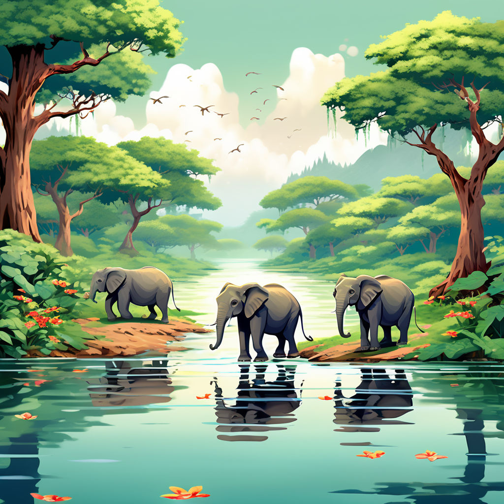 A group of elephants by Vihaan Patel - Playground