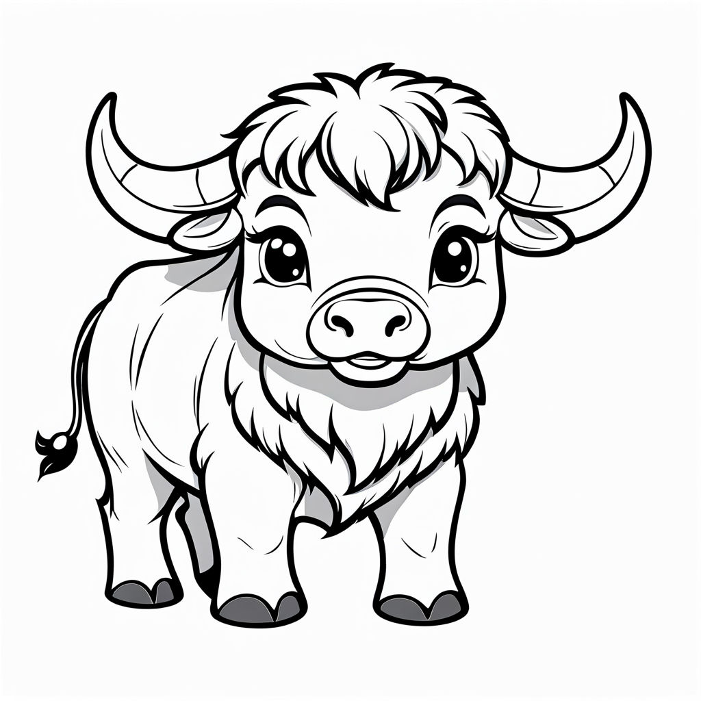 Black and white outline art for a cute children's coloring p... by ...