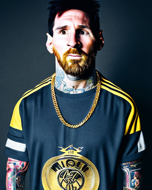 Full body photo of Lionel Messi as a rapper by Martin Milenkovski ...