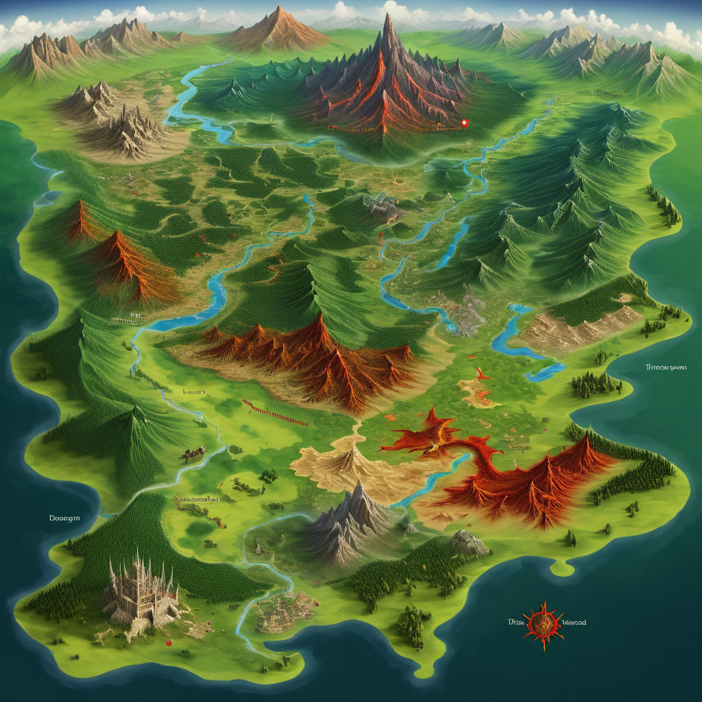 Map of the Medieval World of the Five Dragons Green Dragon:... by ...