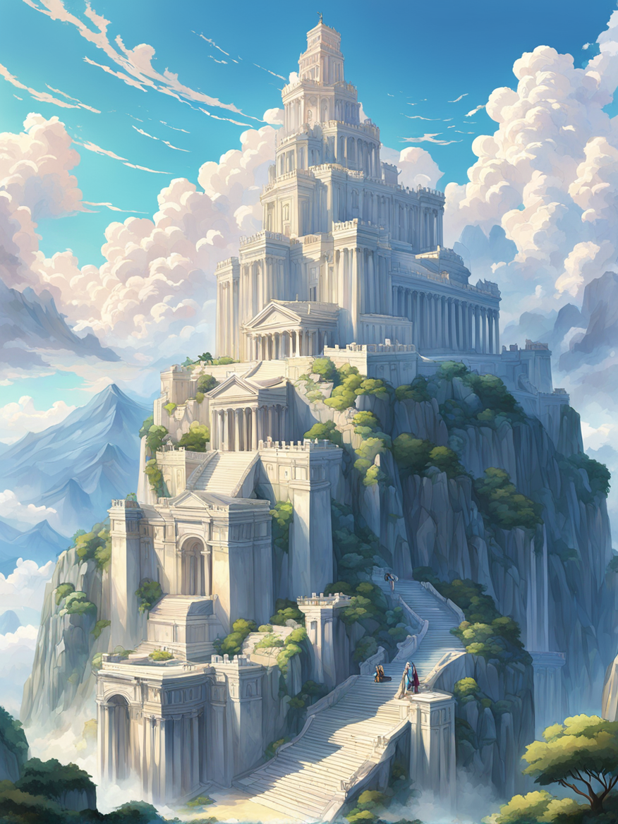 Anime Style Depiction Of Mount Olympus By Aards Paranoia Playground