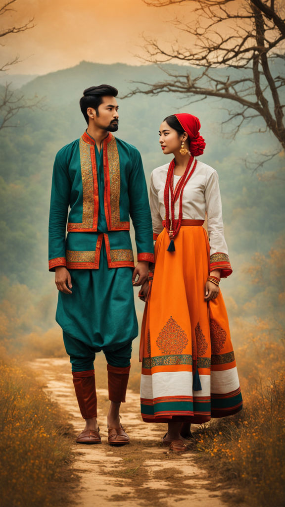 Echoes of Folklore Create an image that vividly brings to li... by ...