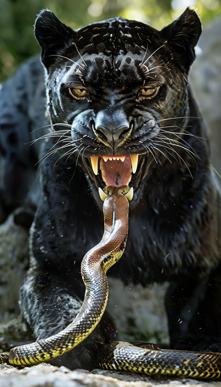 Black panther killed a snake by Pirated Bhai - Playground