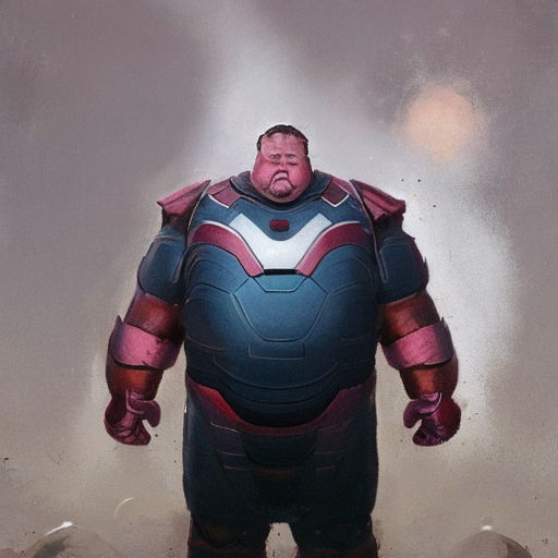 A fat grumpy man dressed like iron man by inmyjetta - Playground