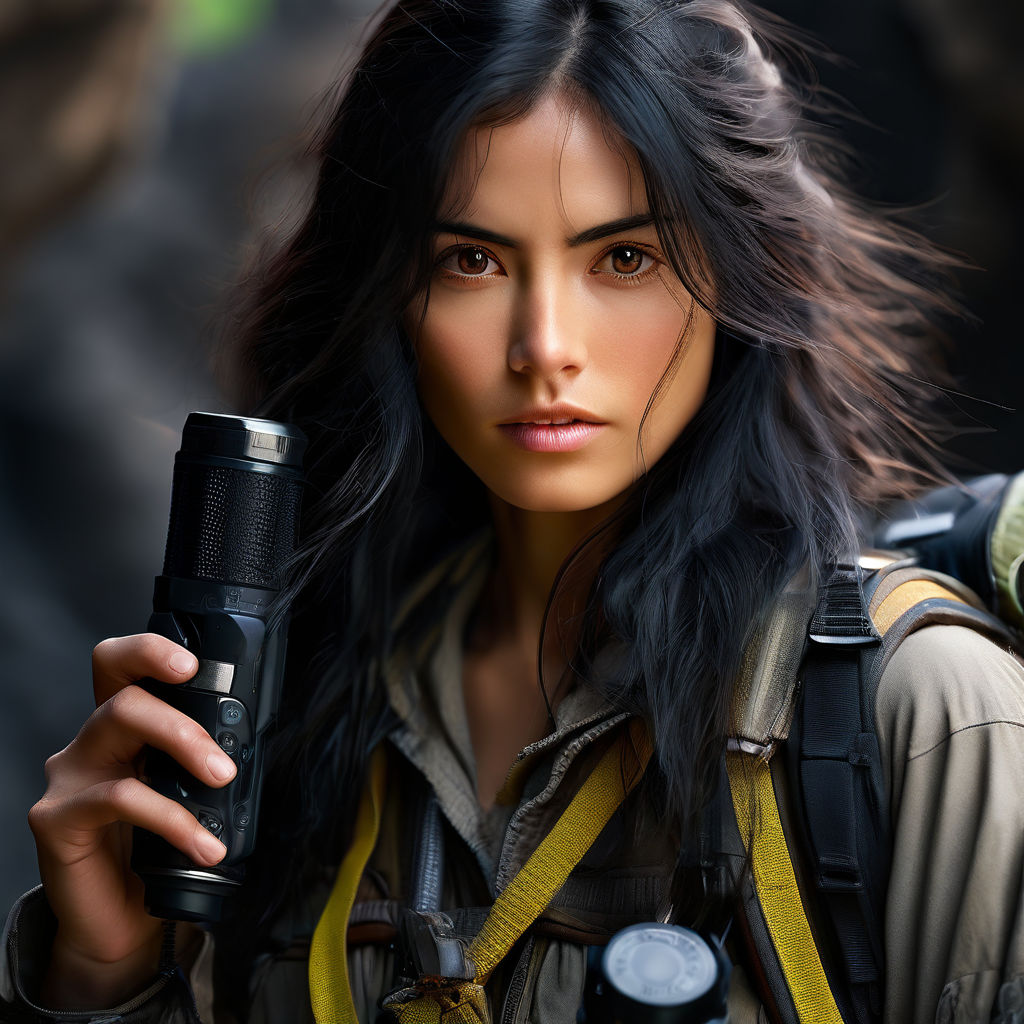 A Spaniard female explorer. Long-black hair by Alfredo Rodríguez Rodero ...