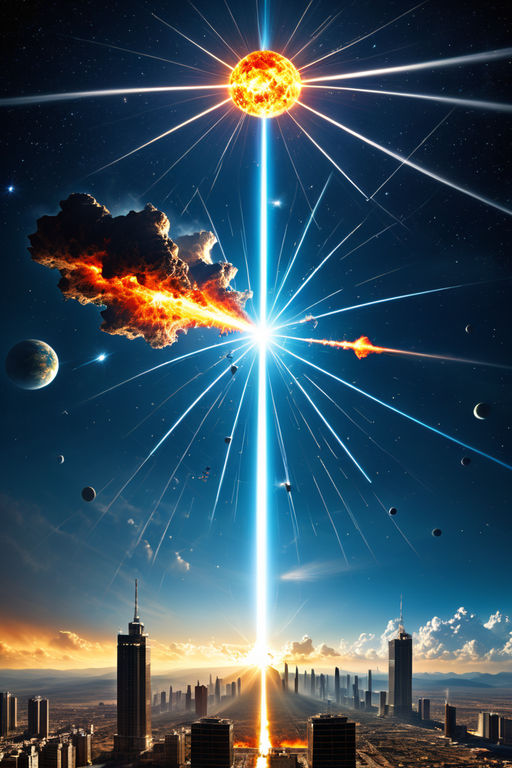 X-ray laser beam falling from the sky and destroying a city by Vislupus ...