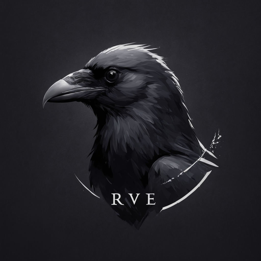 Raven head portrait logo featuring minimalistic design by Chiv Wise ...