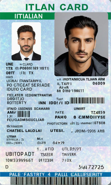 Italian ID card features a portrait photo resting above the ... by ...