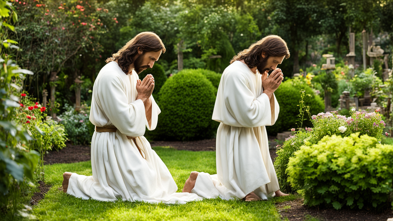 Jesus christ praying in the garden by JB - Playground
