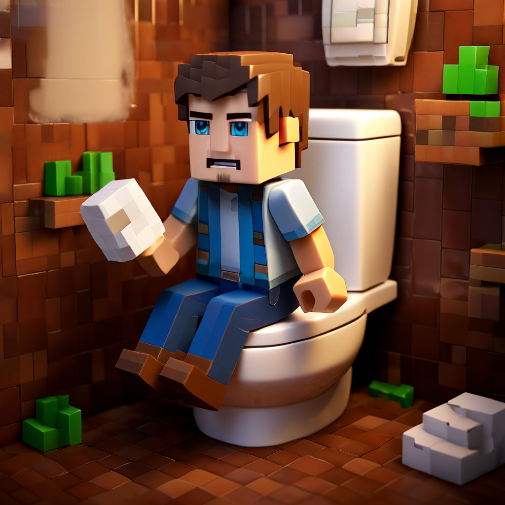 Steve from minecraft on the toilet by Berre Pompelmoes - Playground