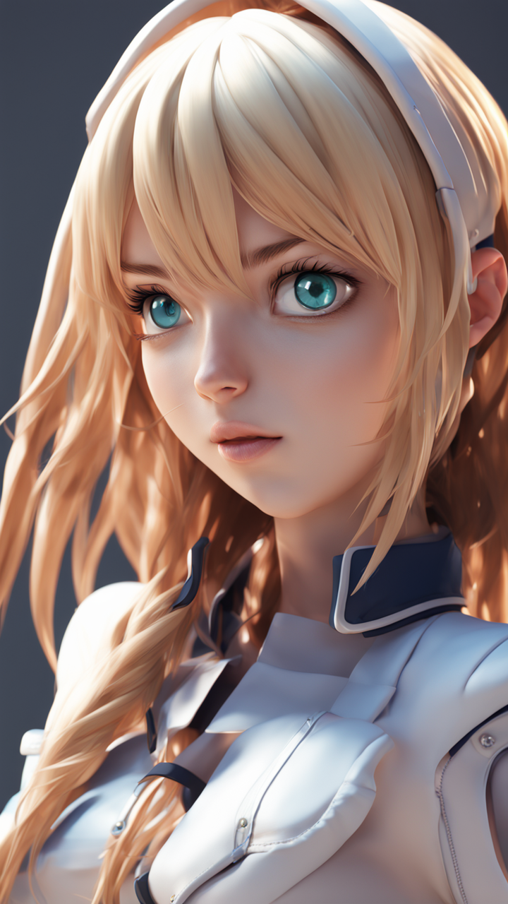 A single professional vibrant 3D model of a anime-girl by penpen smuel ...
