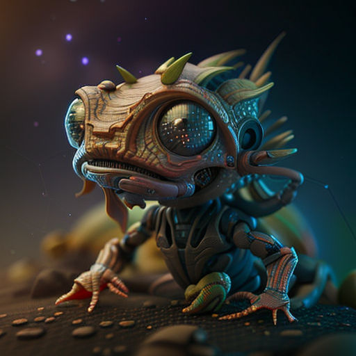 An adorable tiny alien ultra detailed sharp octane render by Shane 100 ...