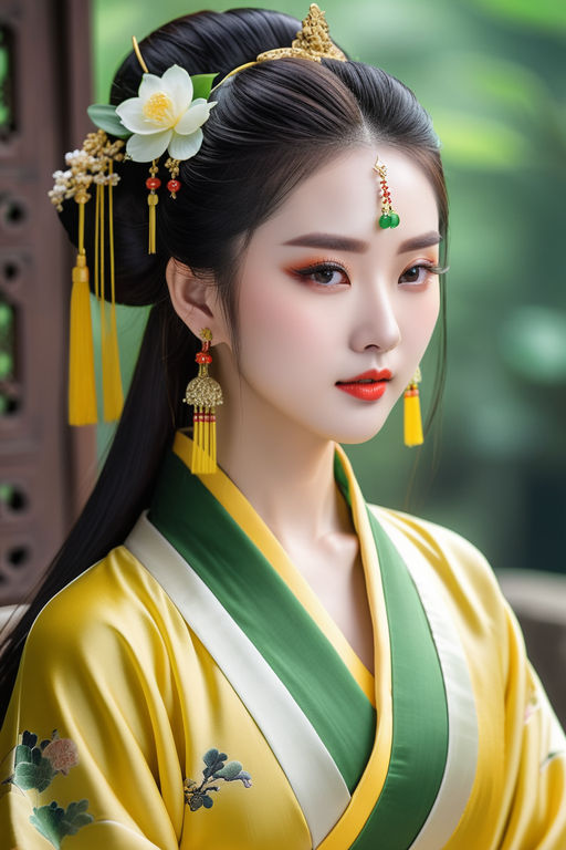 Tu Ling’er wore a yellow robe and green clothes. Her hair wa... by AI ...