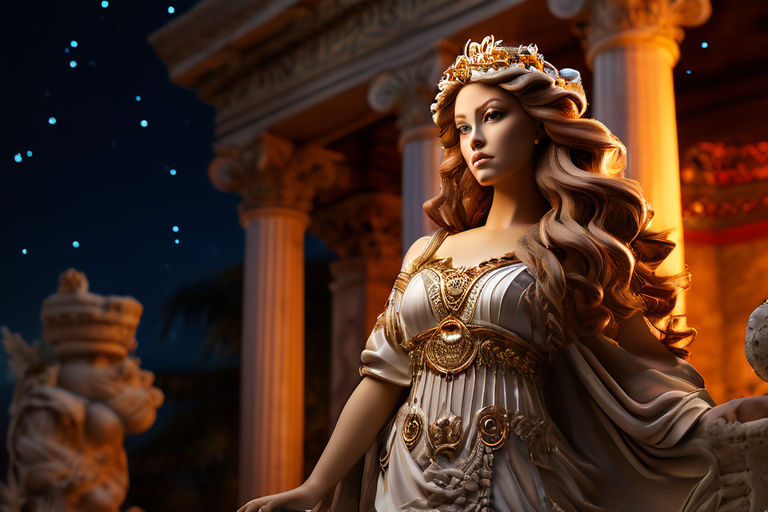 Beautiful roman queen goddess marble statue proudly posing i... by ...