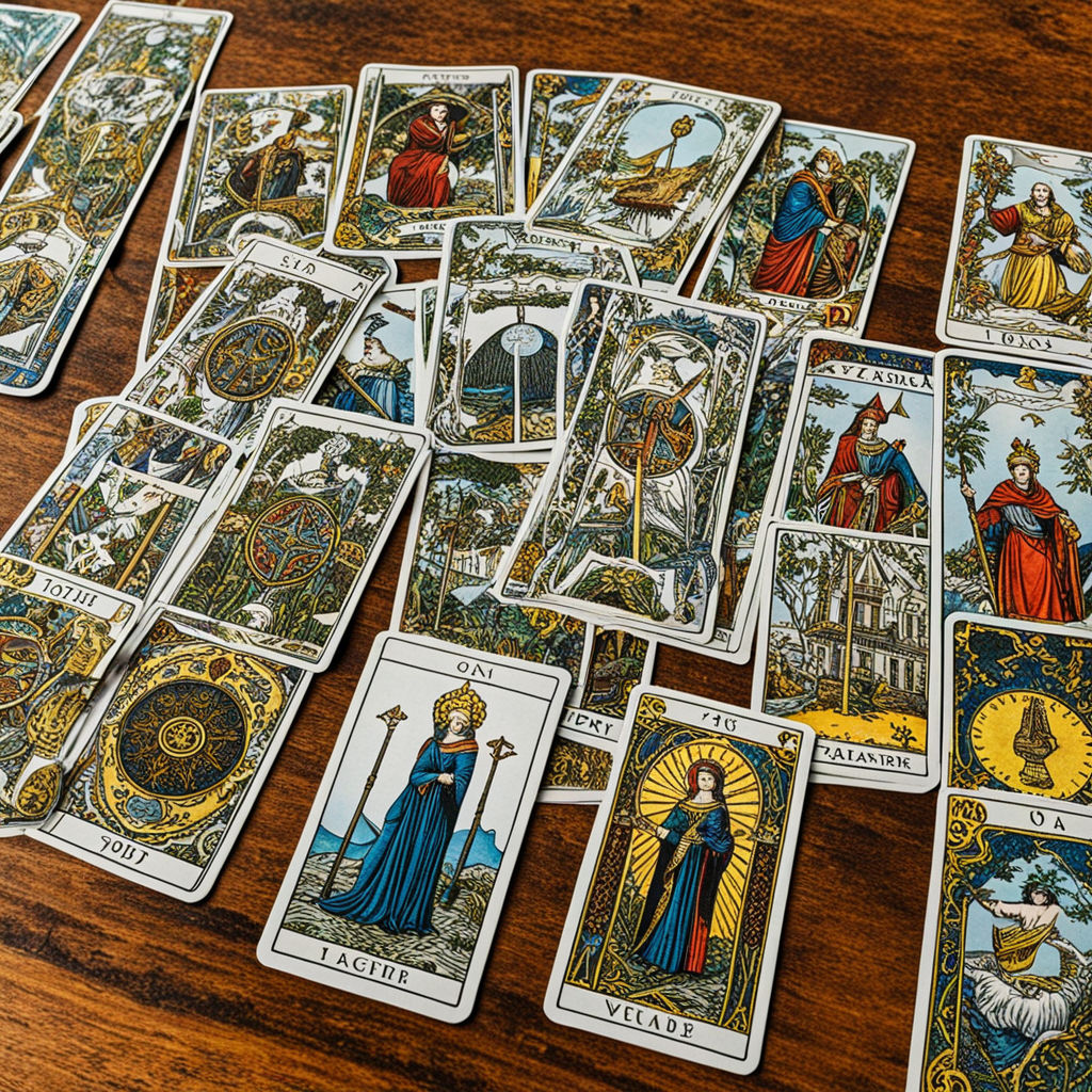 Classic tarot card layout on the table by Igor Krylove - Playground