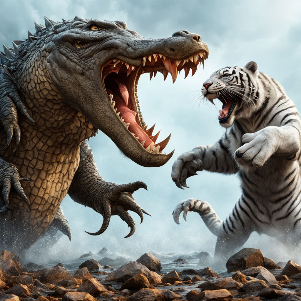 Very realistic photos of epic fighting animals. between a an... by ...