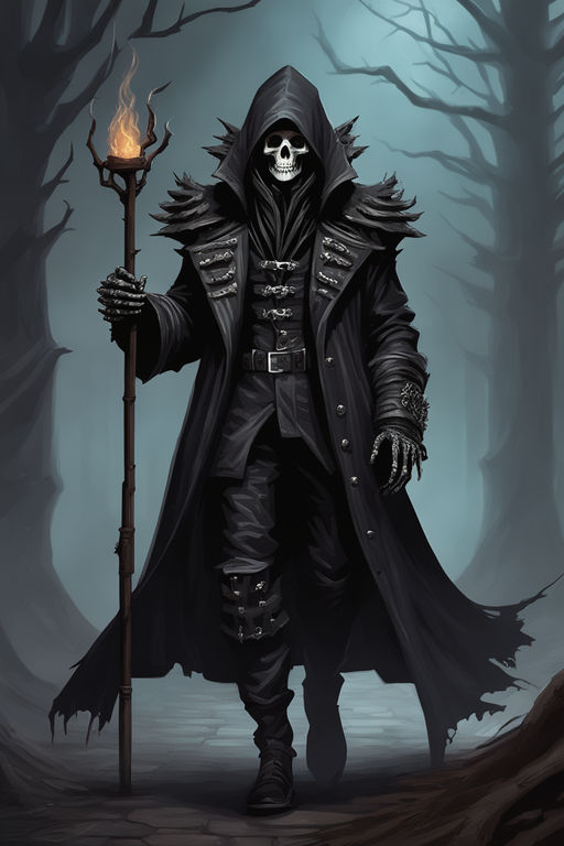 Necromancer in armoured long coat by Booherman - Playground