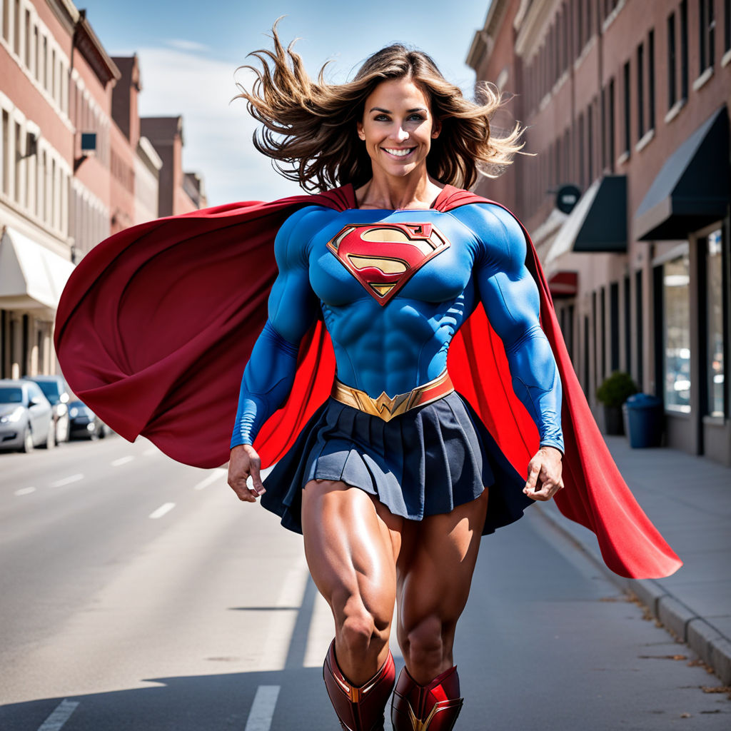 Huge muscle girl. Muscular supergirl. Massive muscles. Bodyb... by Viyu ...